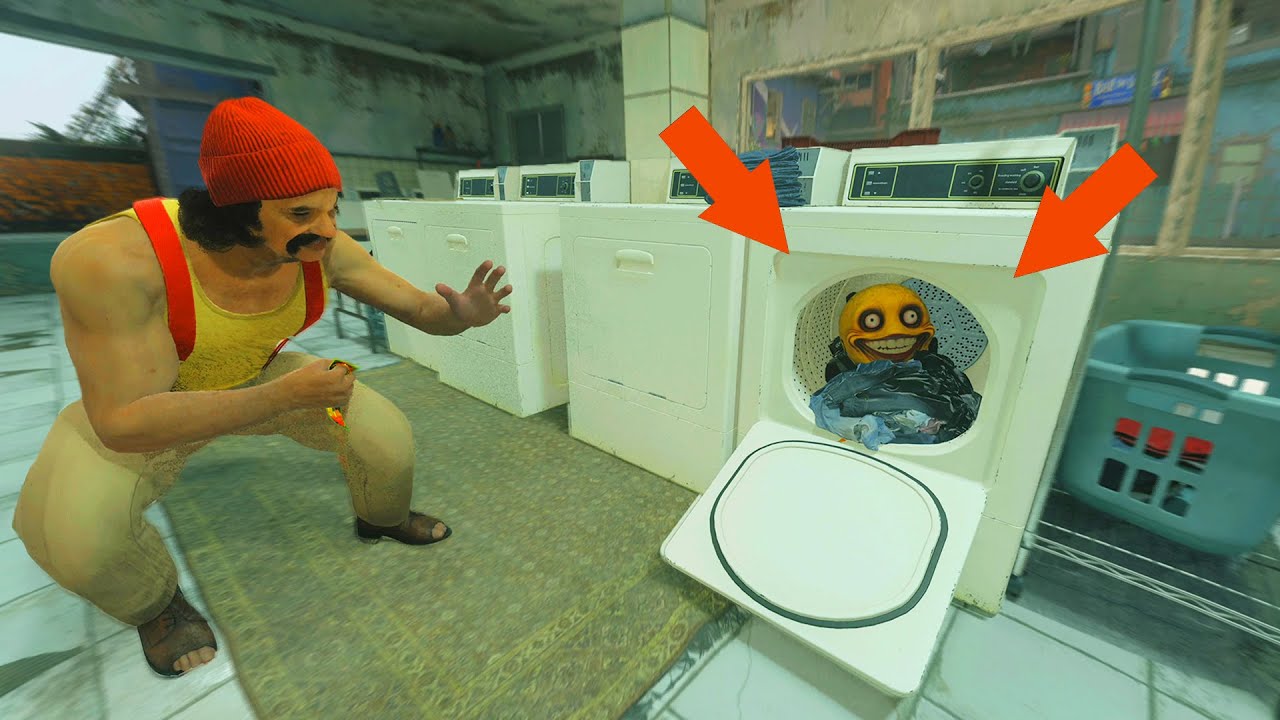 No one could figure out where he was hiding in the washer?