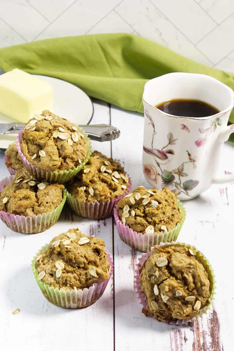 Oat flour applesauce muffins