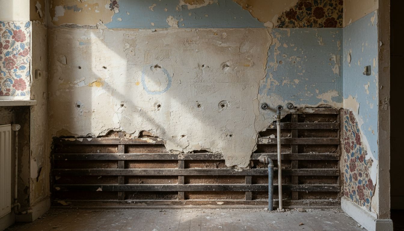 17th-century murals discovered behind kitchen cabinets