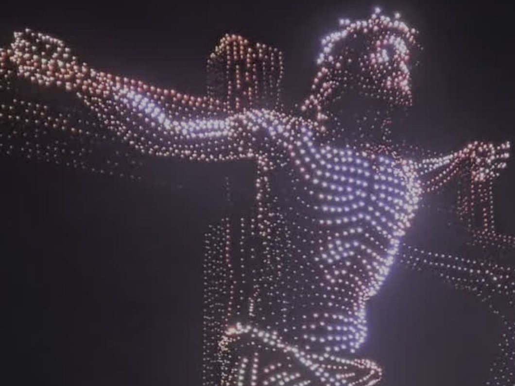Luminous Jesus in the sky: Drone show tells the Easter story