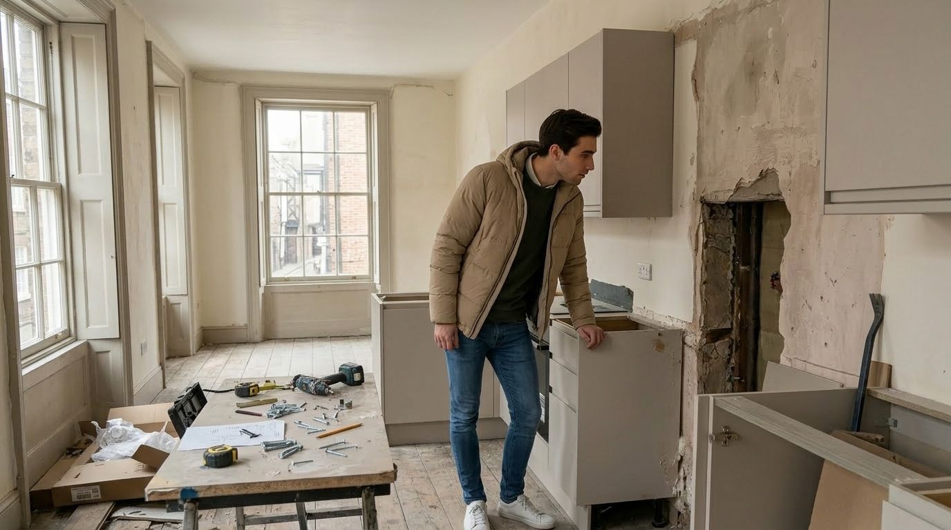 17th-century murals discovered behind kitchen cabinets