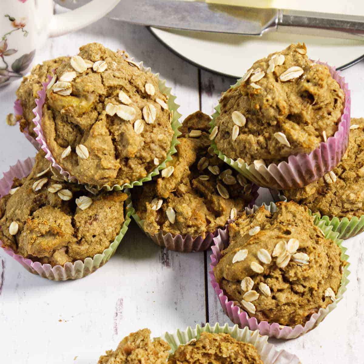 Oat flour applesauce muffins