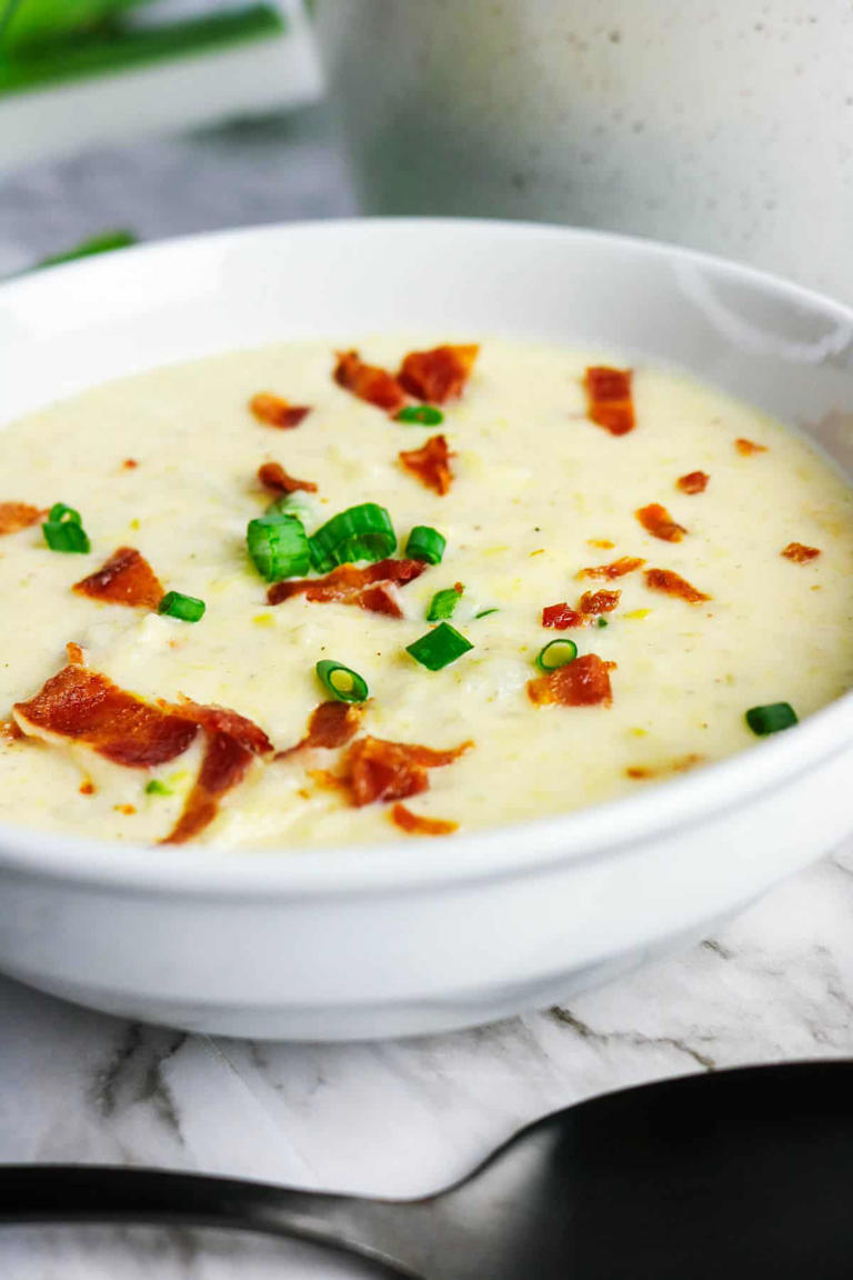 Potato leek and bacon soup