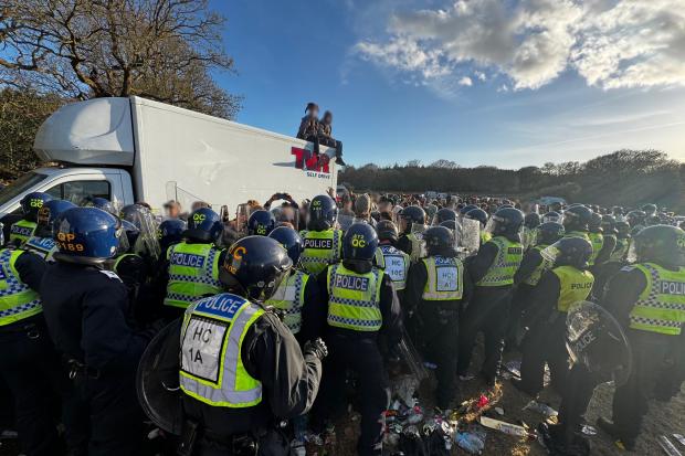 Officers 'attacked by missiles' while trying to break up 'illegal rave'