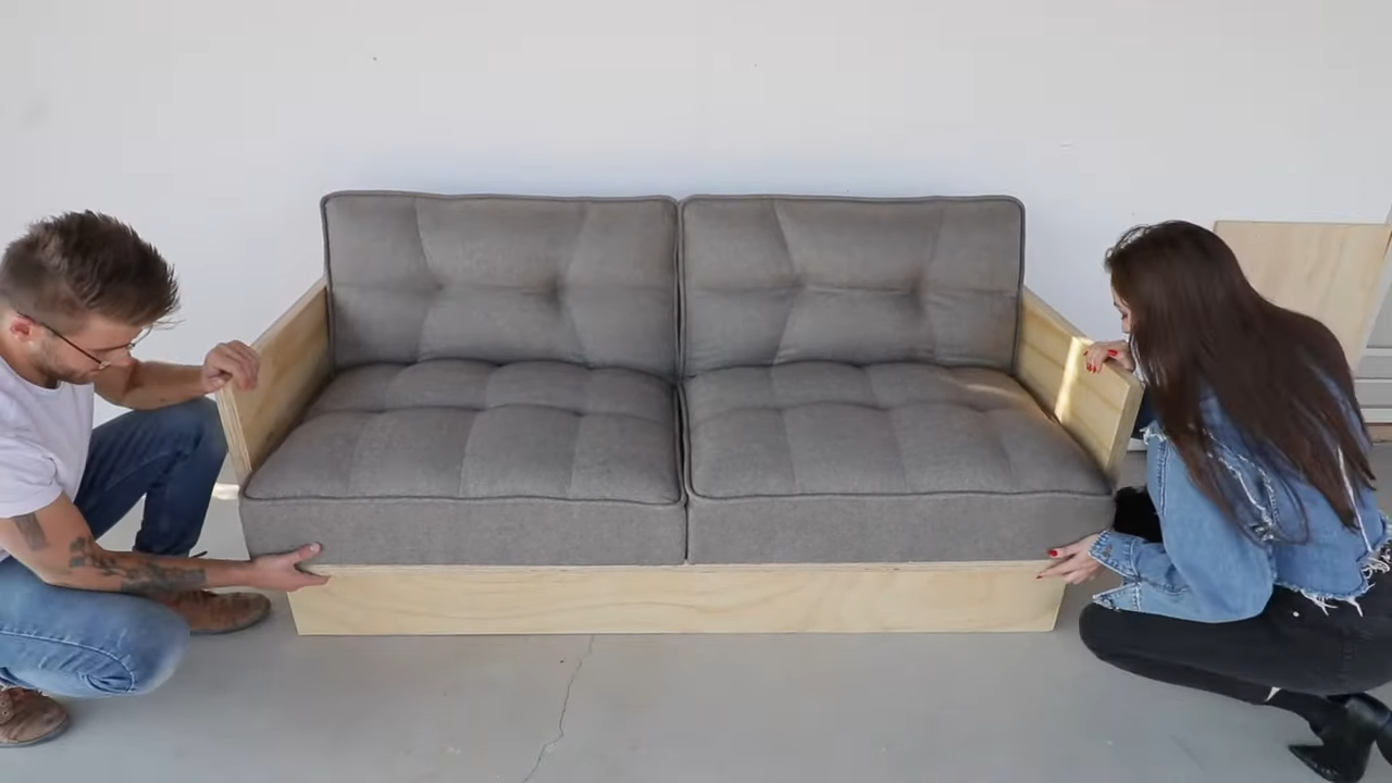 I built a sofa that turns into a bed... my wife tested it immediately