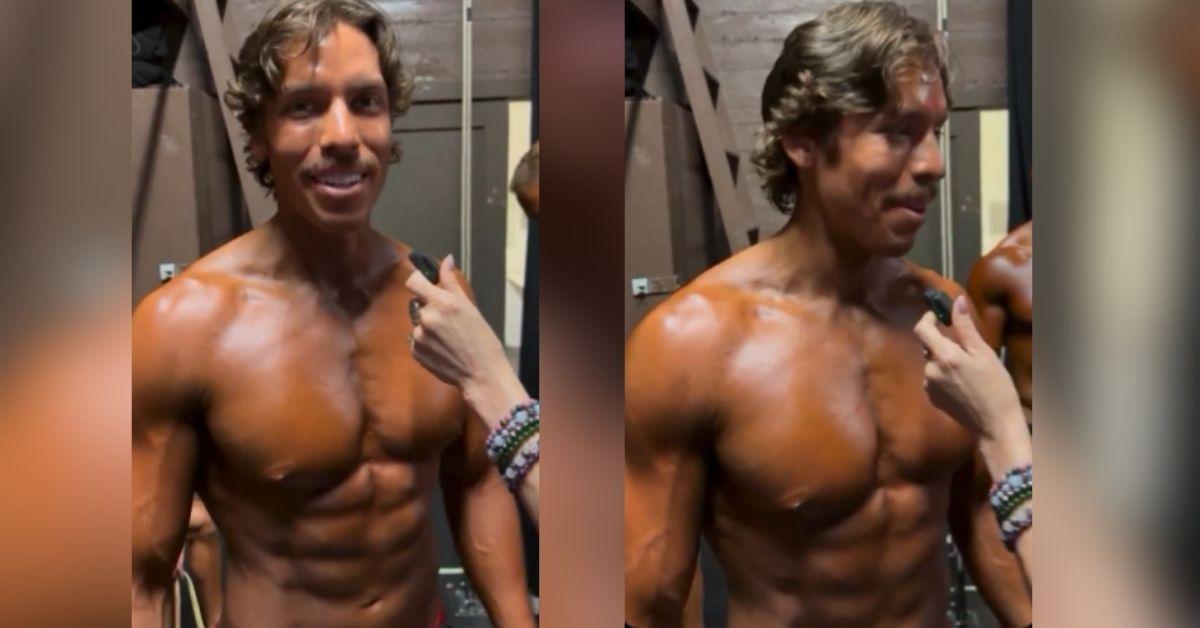Arnold Schwarzenegger's son Joseph Baena shows off his muscles after ...