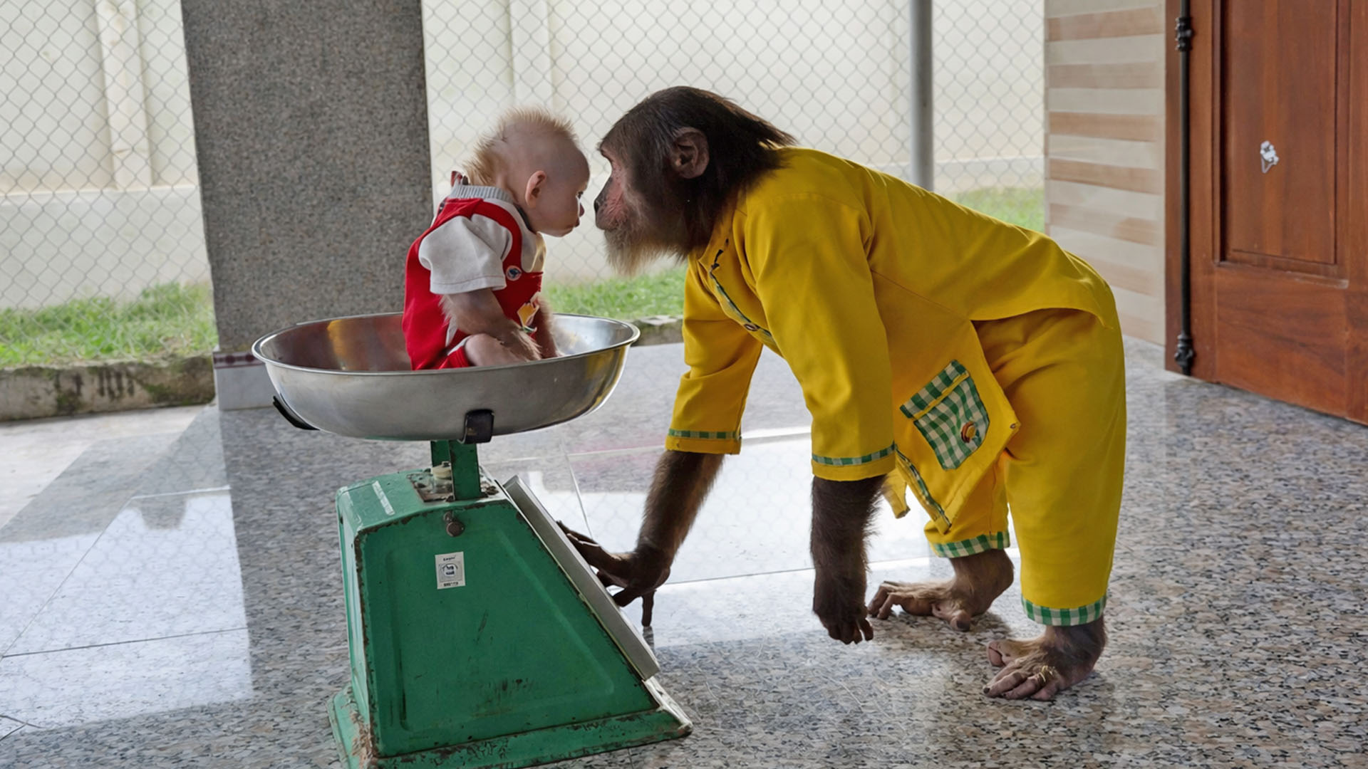Cutis Tries to Help by Training a Baby Monkey in a Funny Way