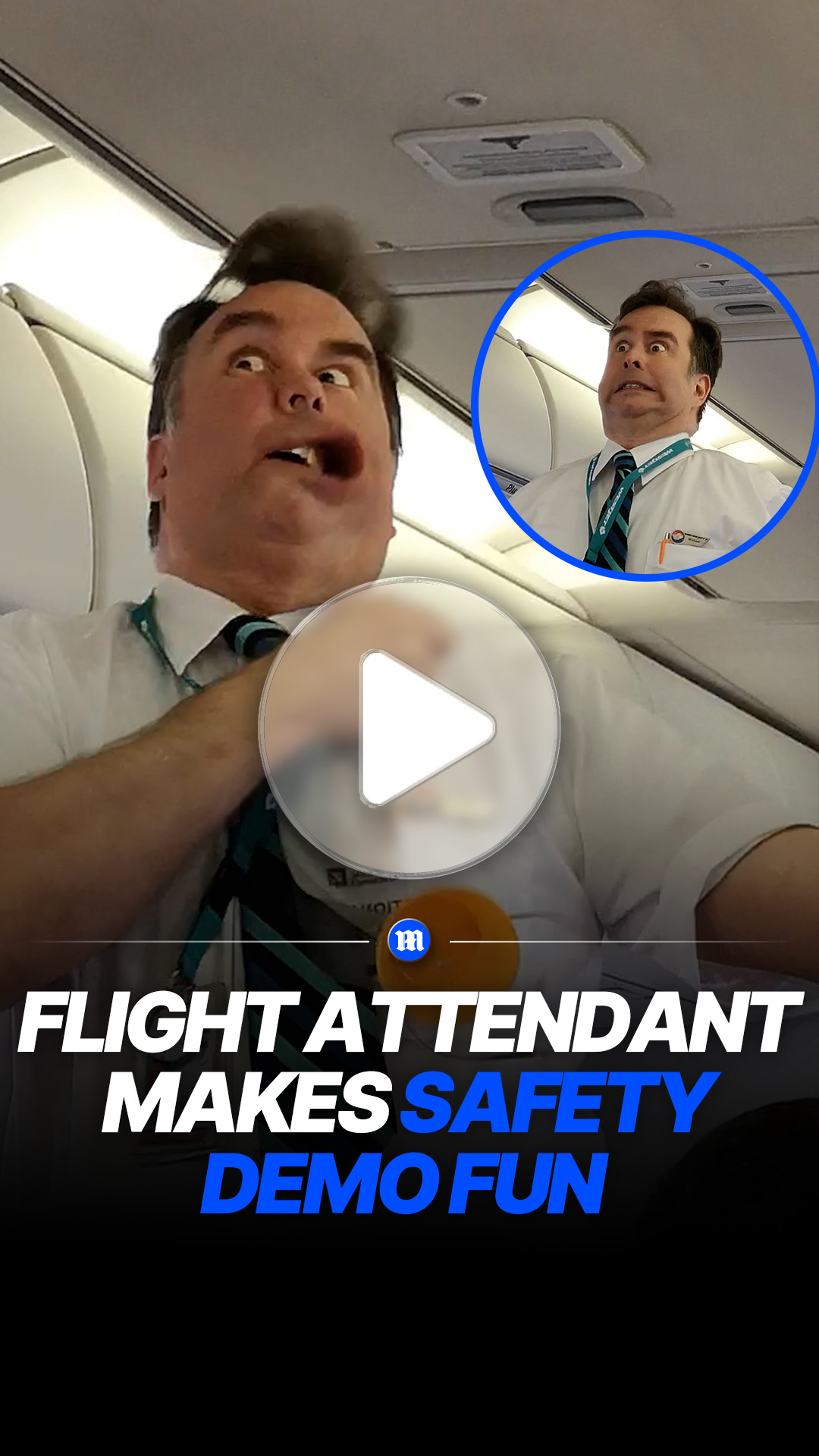 Flight attendant’s hilarious safety demo grabs passengers’ attention