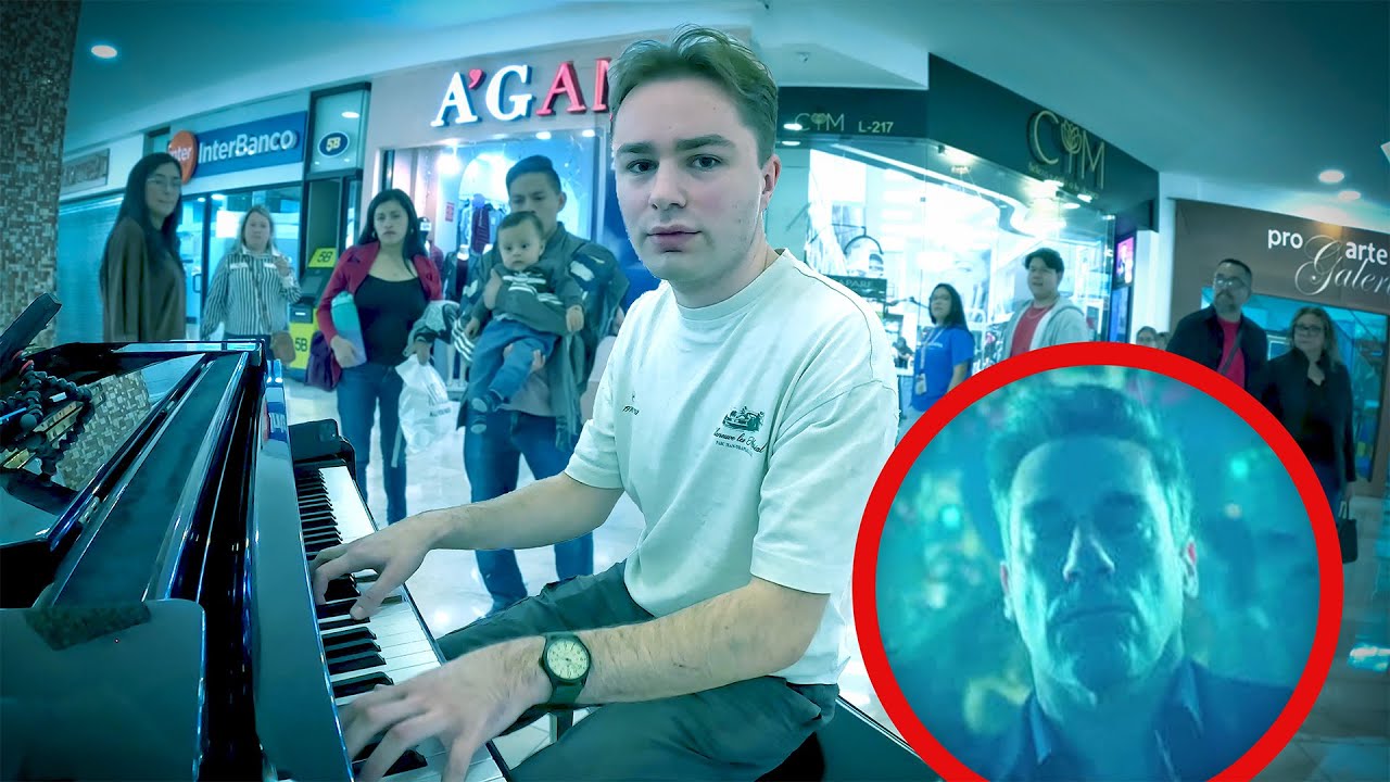 Playing 'Turn the Lights Off' on piano in public