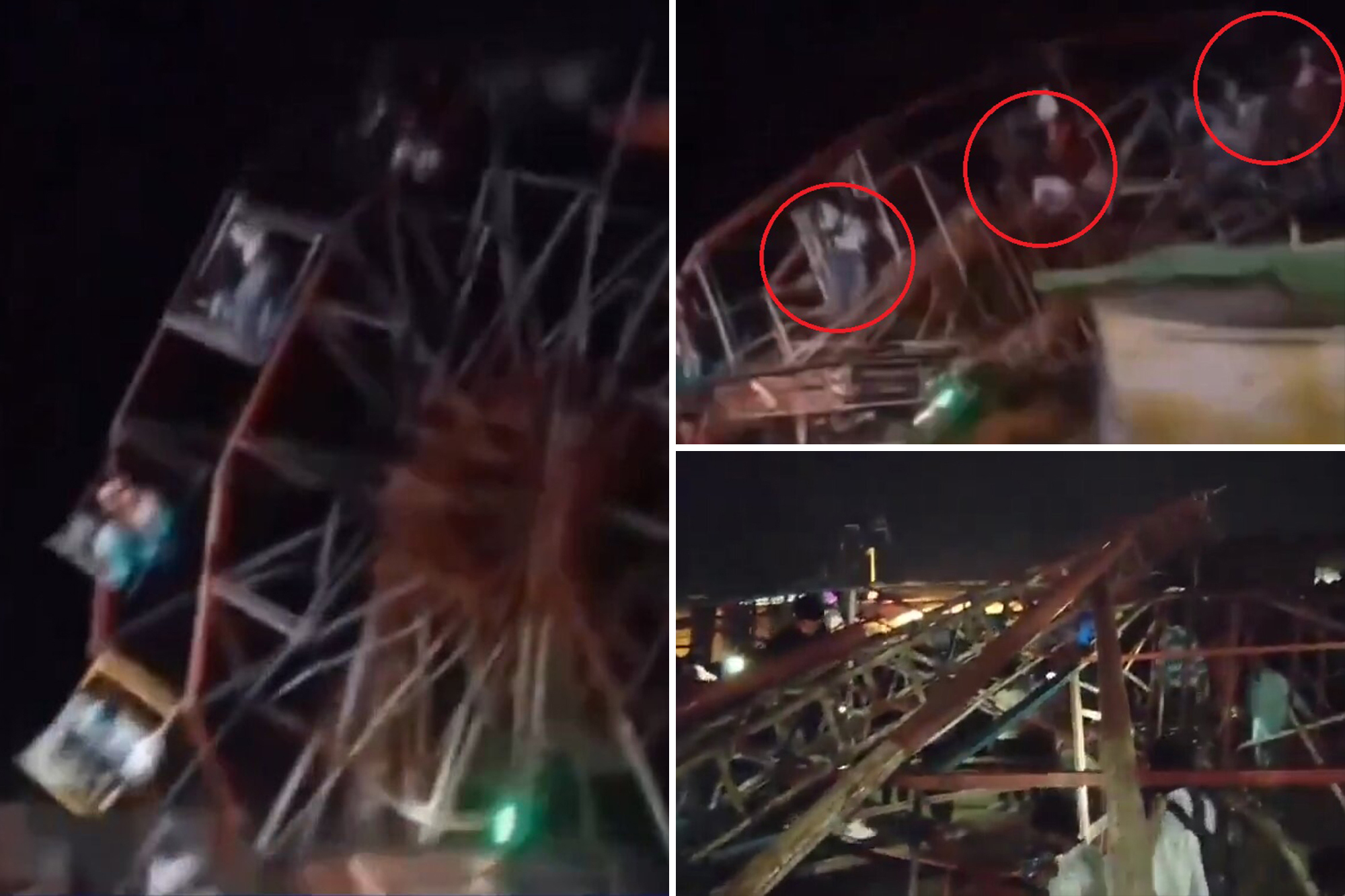 Terrifying video shows packed Ferris wheel collapsing, wounding dozens ...