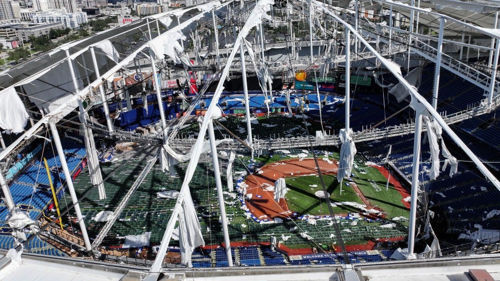 Baseball returns to Tropicana Field 18 months after Hurricane Milton ...