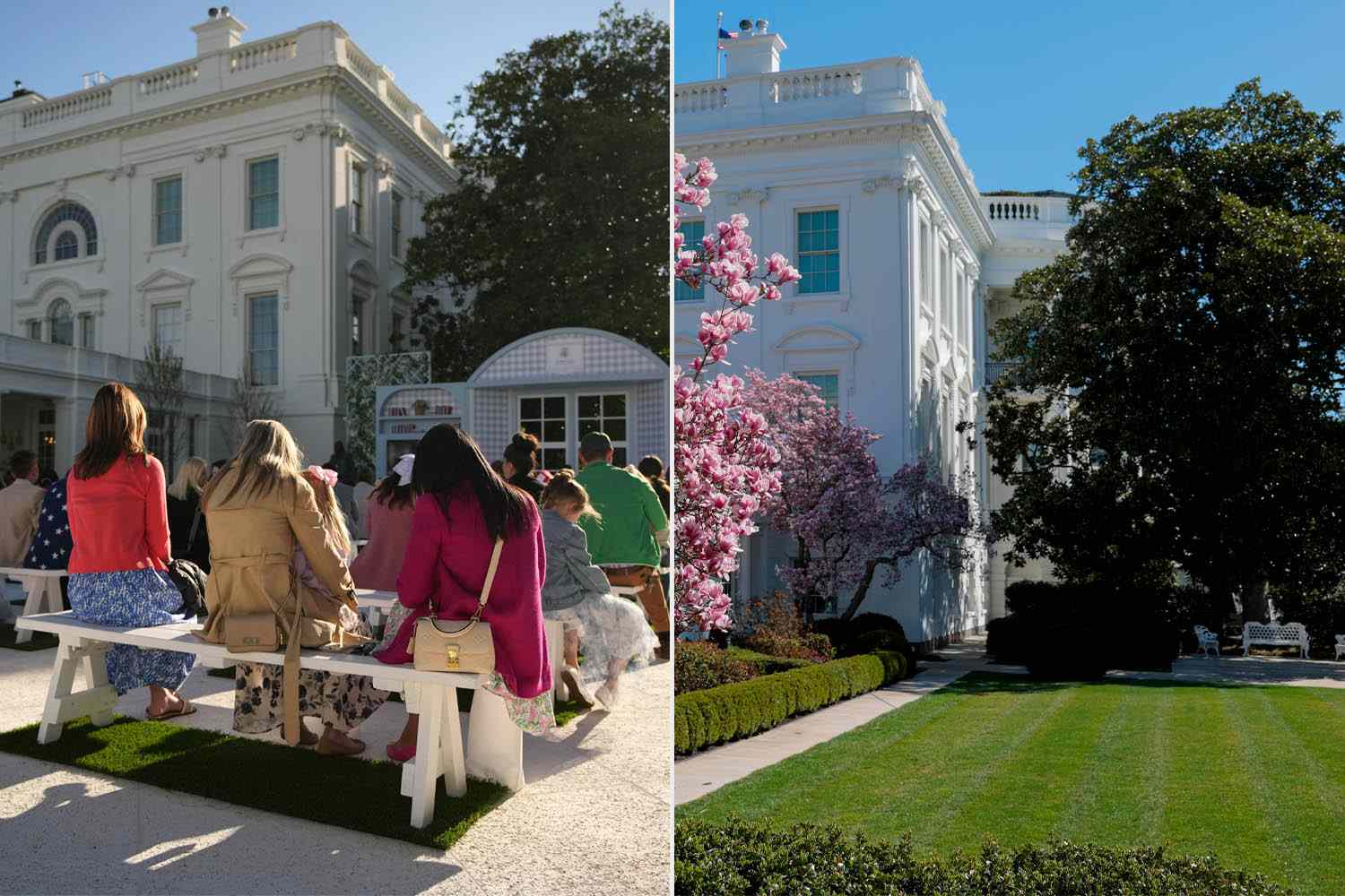 Trumps Cover Rose Garden Patio with Fake Grass for White House Easter ...
