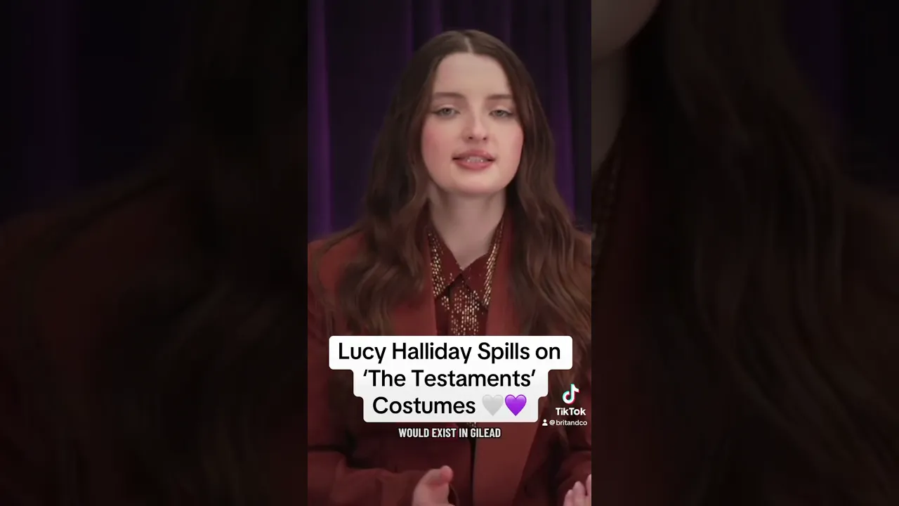 Lucy Halliday spills on 'The Testaments' costumes 🤍💜