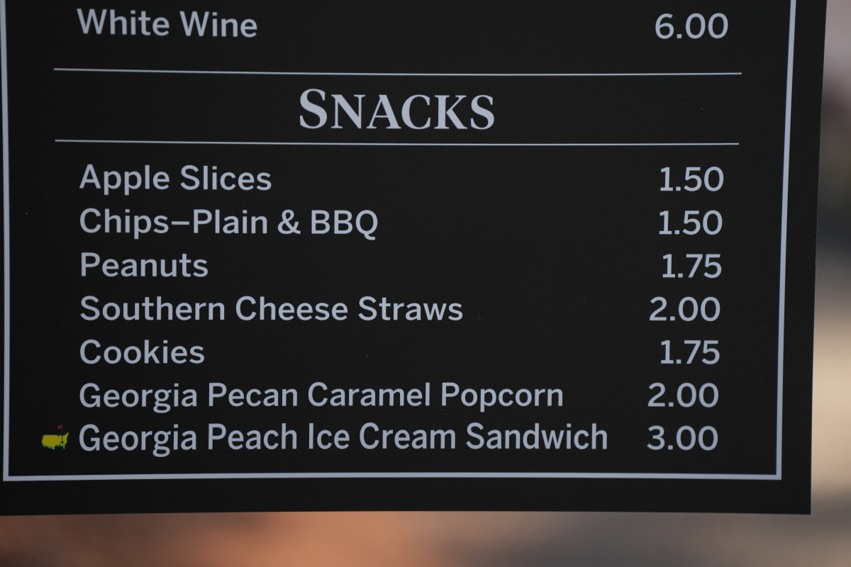 The full 2026 Masters menu just dropped — here’s the insane total cost