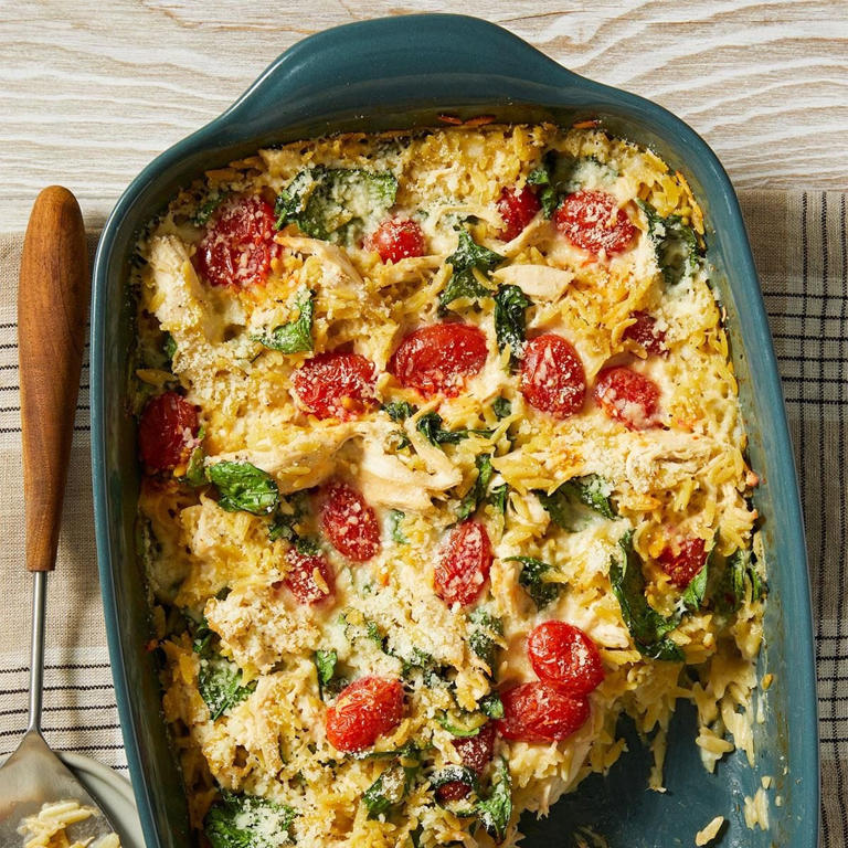 Chicken orzo bake