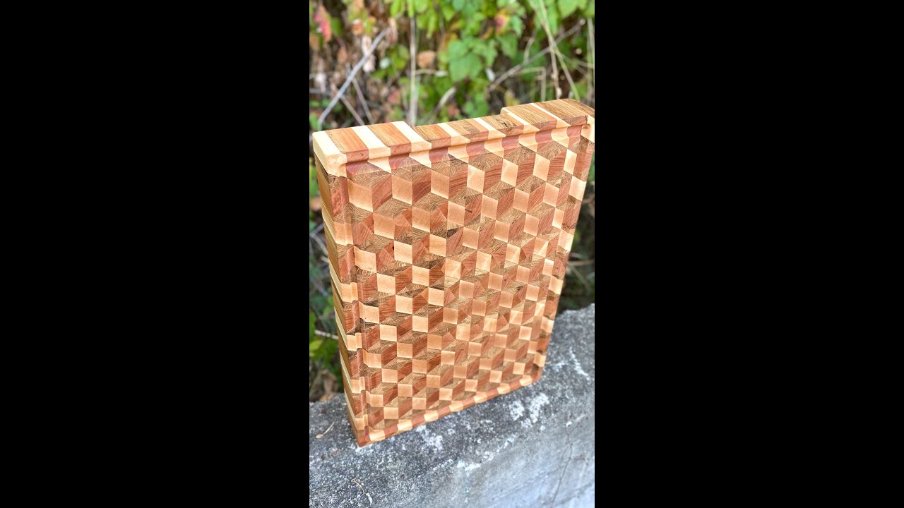 3D cube end grain cutting boards