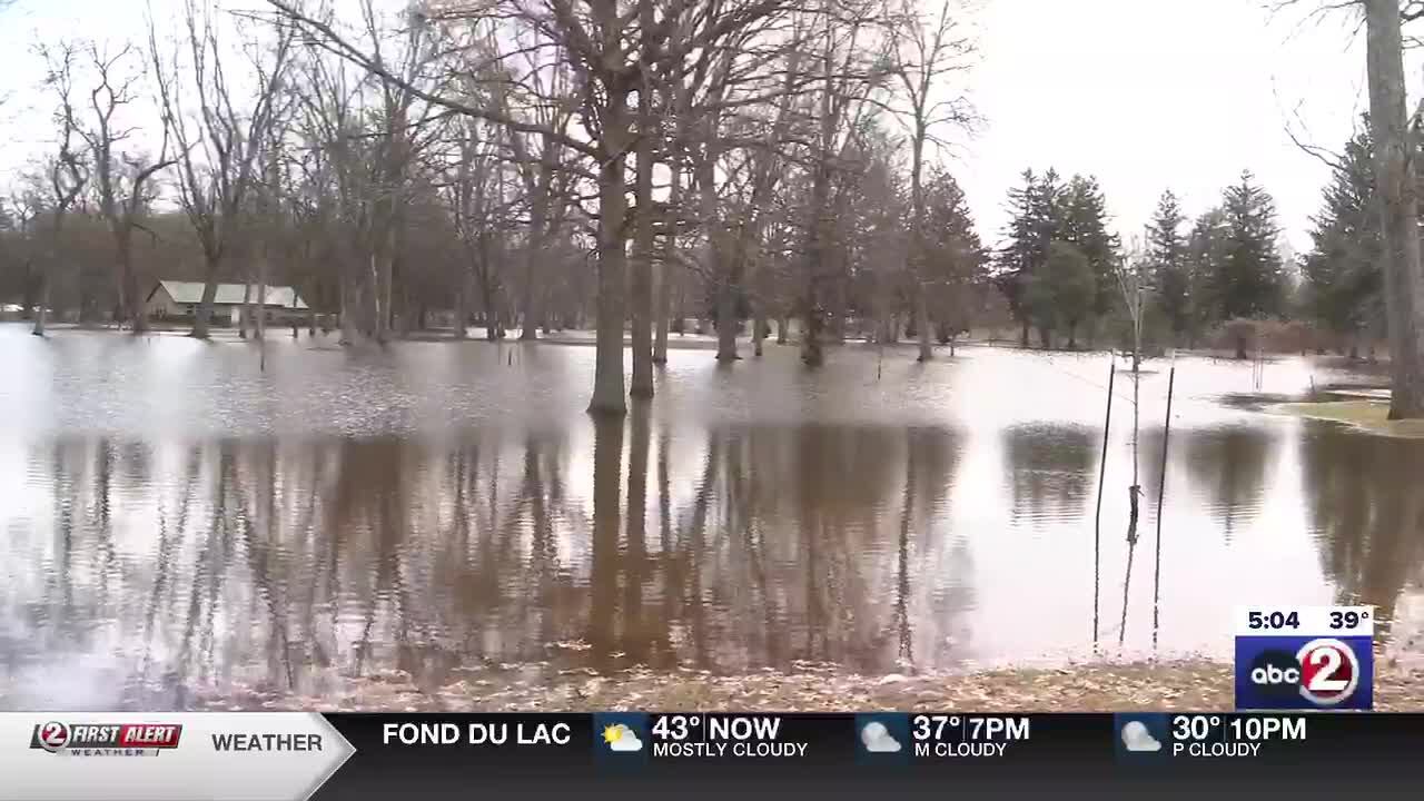 Flood warnings near Embarrass River in Clintonville