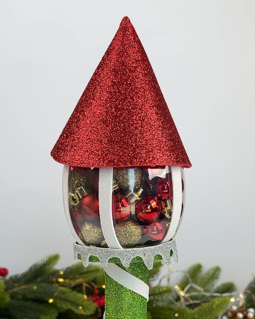 DIY lamp post that sparkles Christmas🎄