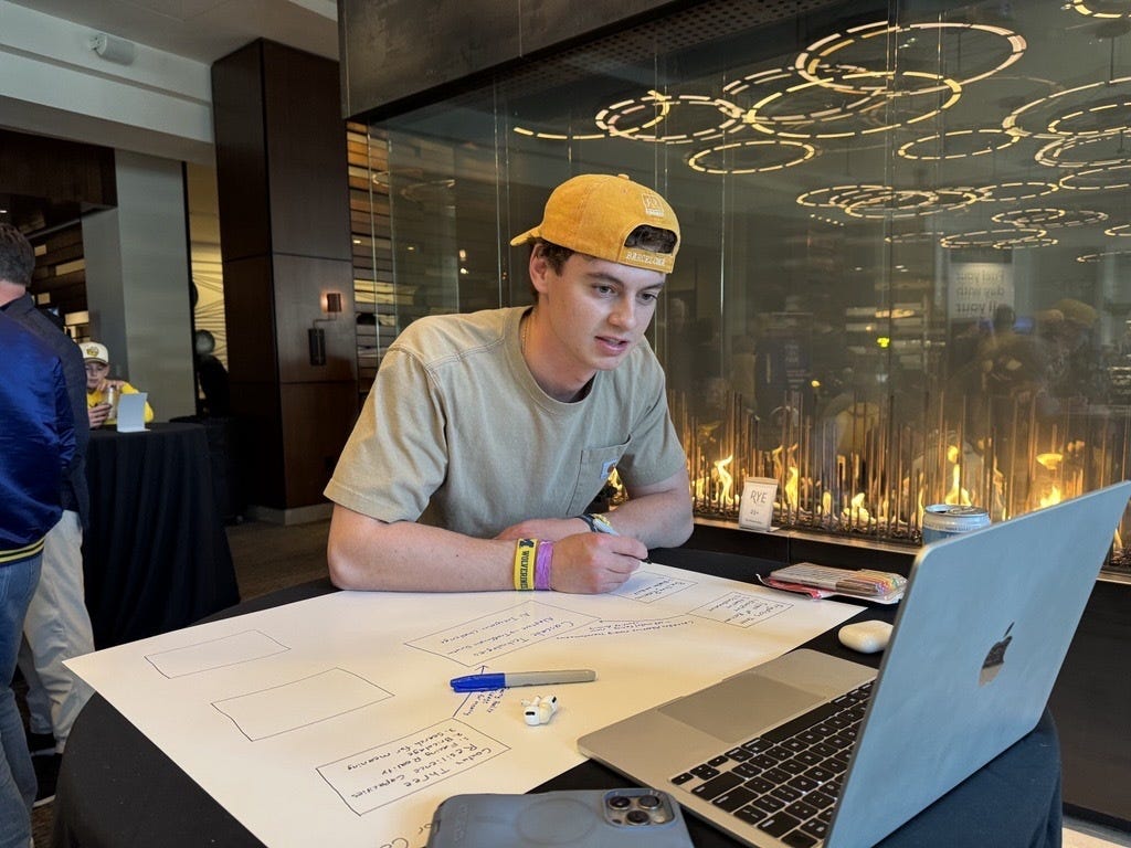 Michigan students cram in homework before big game in Indianapolis