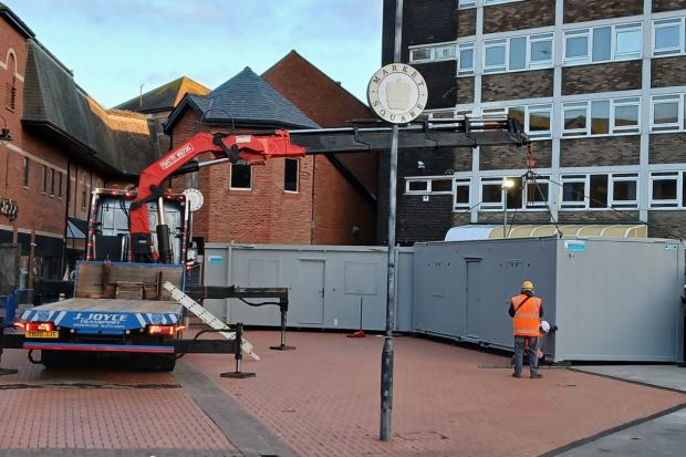 Barrow Market traders look forward to the future as portacabins delivered