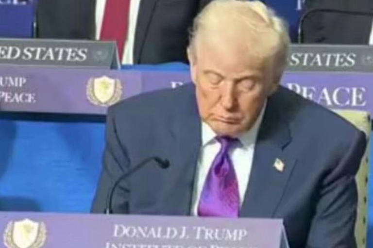 Trump's mouth 'droops' as he appears to fully fall asleep during ...
