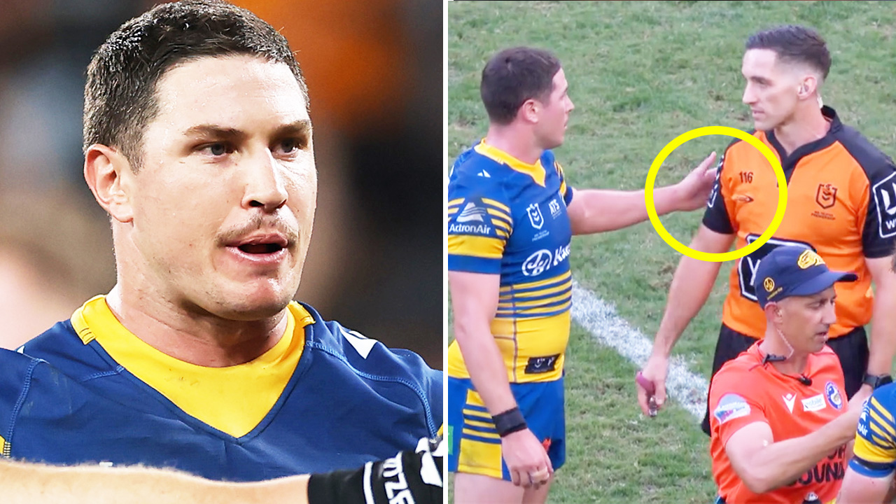NRL fans unhappy with Mitchell Moses act towards referee in brutal loss ...