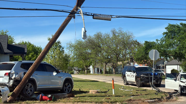 Power pole hit, hydrant damaged in Abilene crash