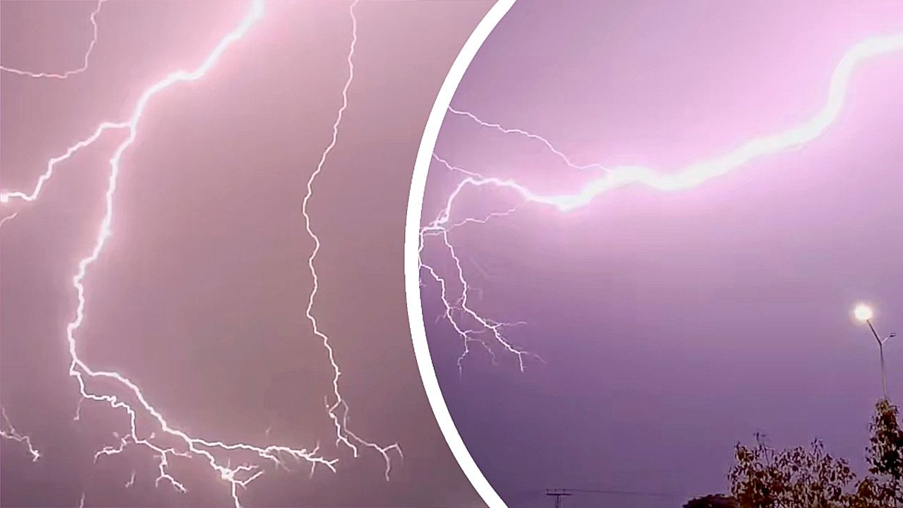 Una fuerte tormenta ilumina el cielo nocturno sobre Islamabad