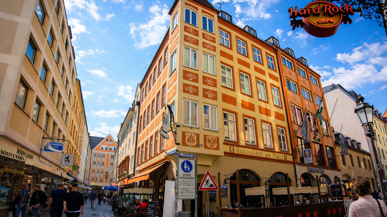 Vandring i Münchens gamla stan – historiska gator och stadsliv (4K)