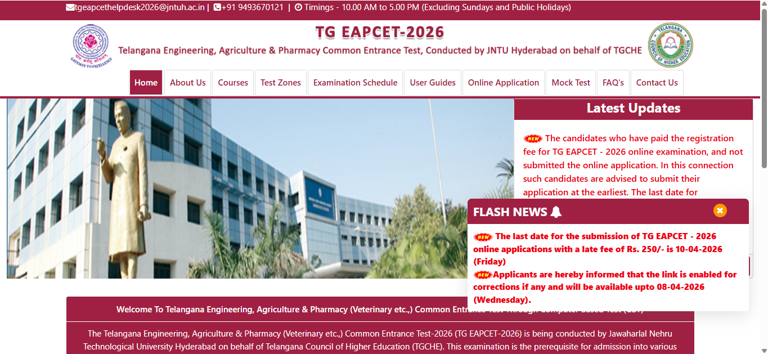 TS EAMCET 2026 application correction window opens: Check direct link ...