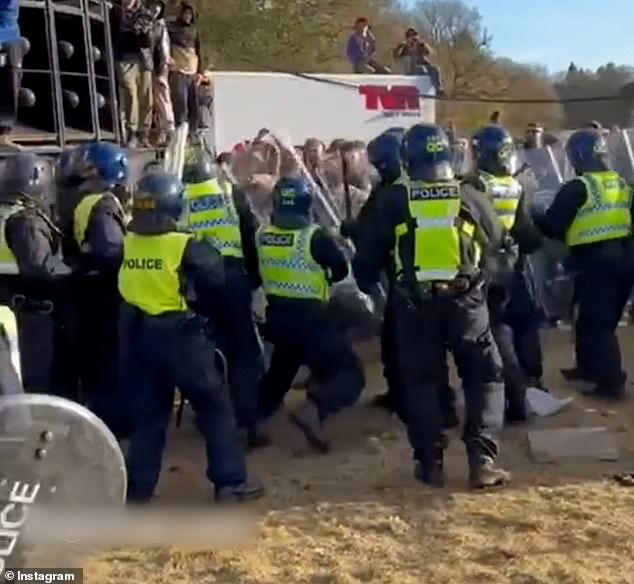 Moment illegal raver is left bloodied and battered after police beat ...
