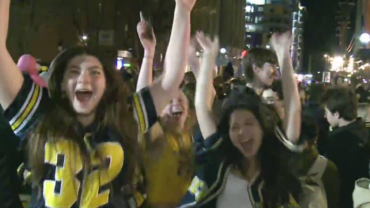 Michigan fans celebrate national men's basketball championship