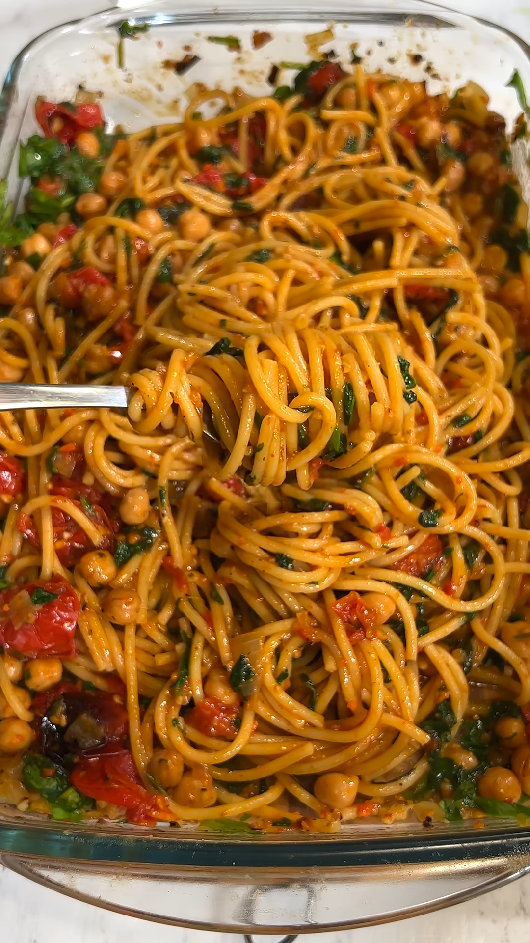 Roasted tomatoes make surprisingly rich vegan pasta