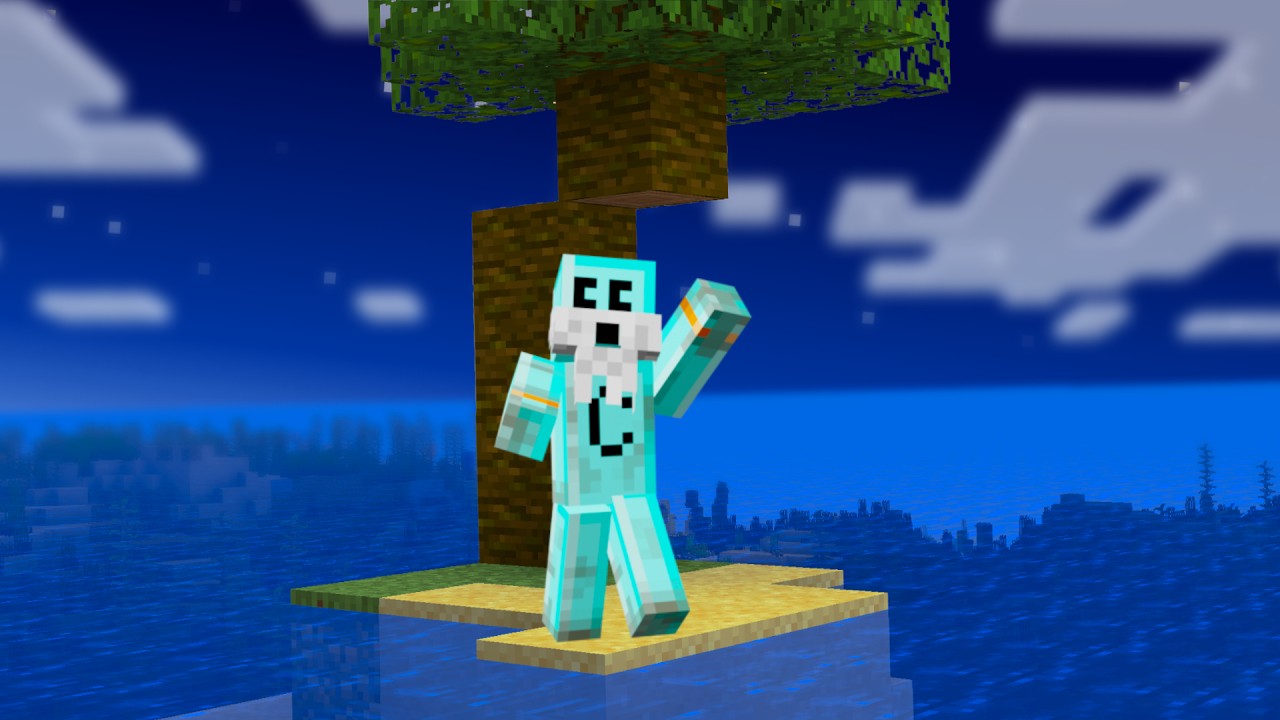 Stranded survivor navigates a lonely Minecraft island alone
