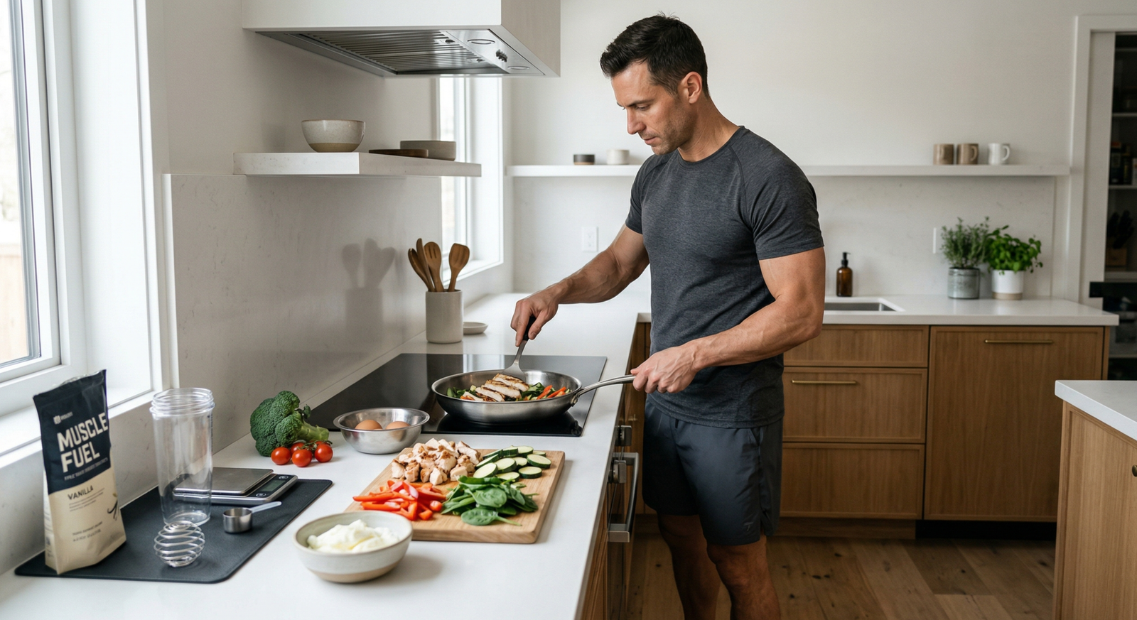 Protein-rich diet male models follow