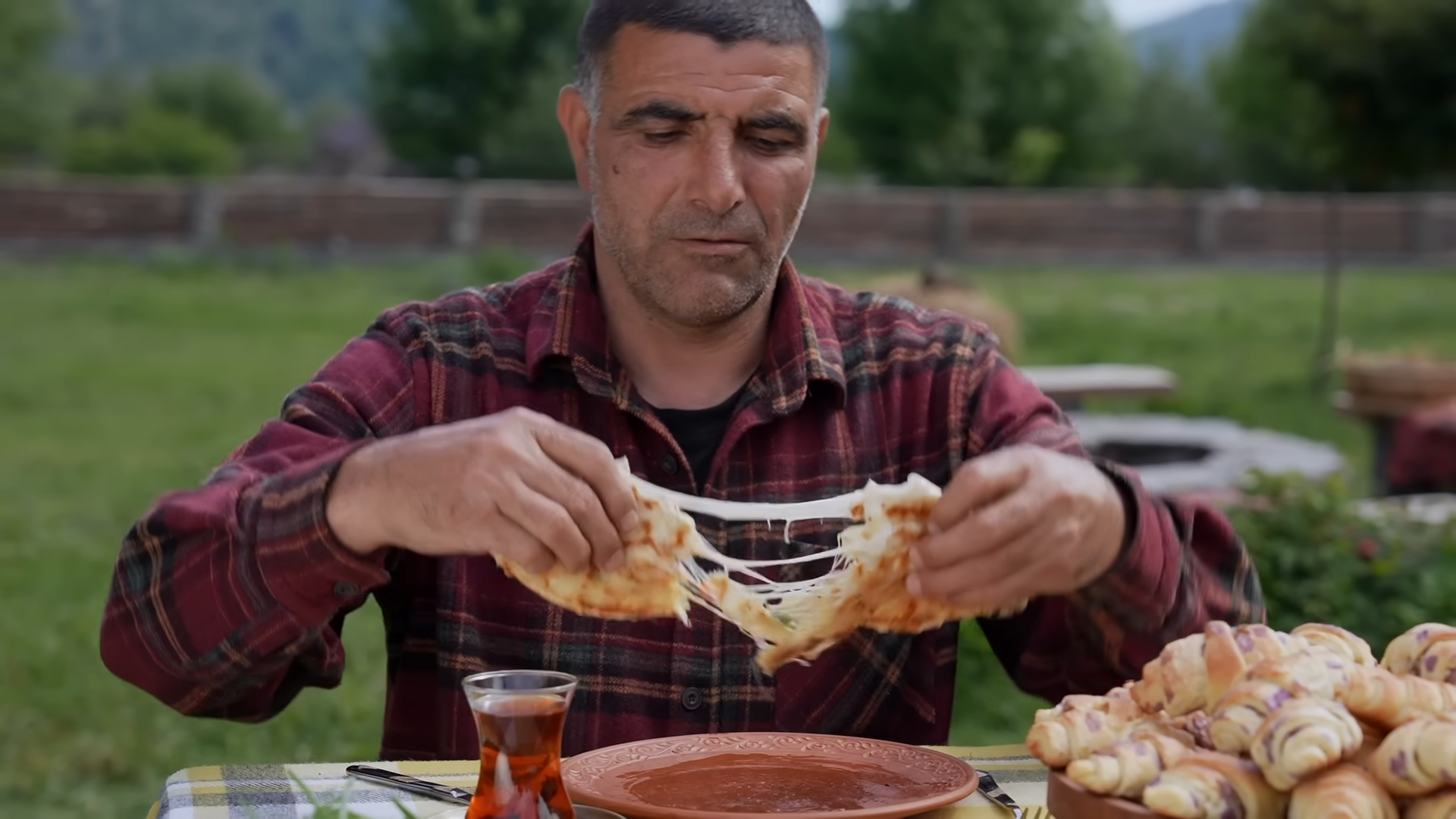 Traditional mozzarella made from raw milk in the countryside