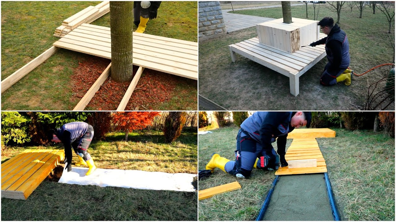 DIY beautiful garden wooden bench!