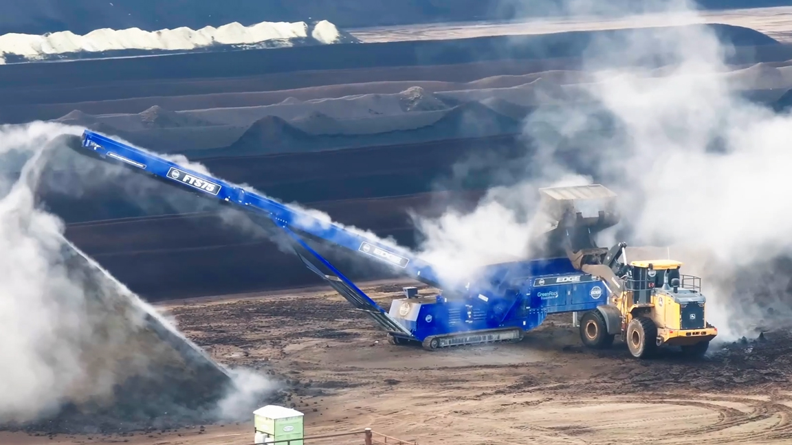 This heavy machine keeps material flow moving nonstop
