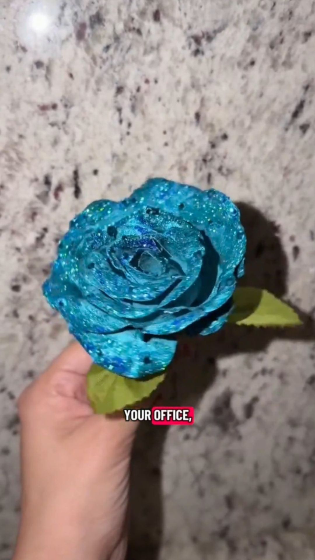 DIY bedazzled glitter flower step by step