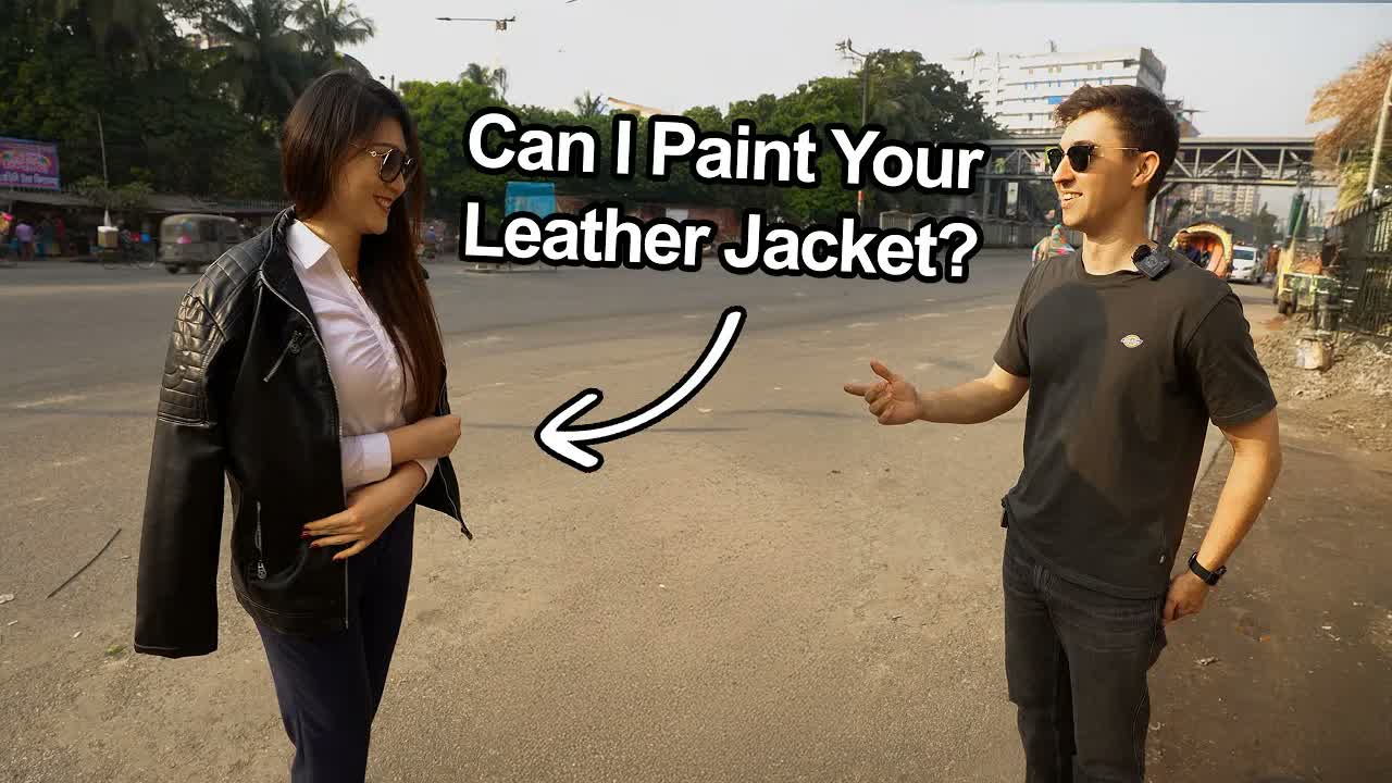 I asked a tourist if I could upgrade her leather jacket