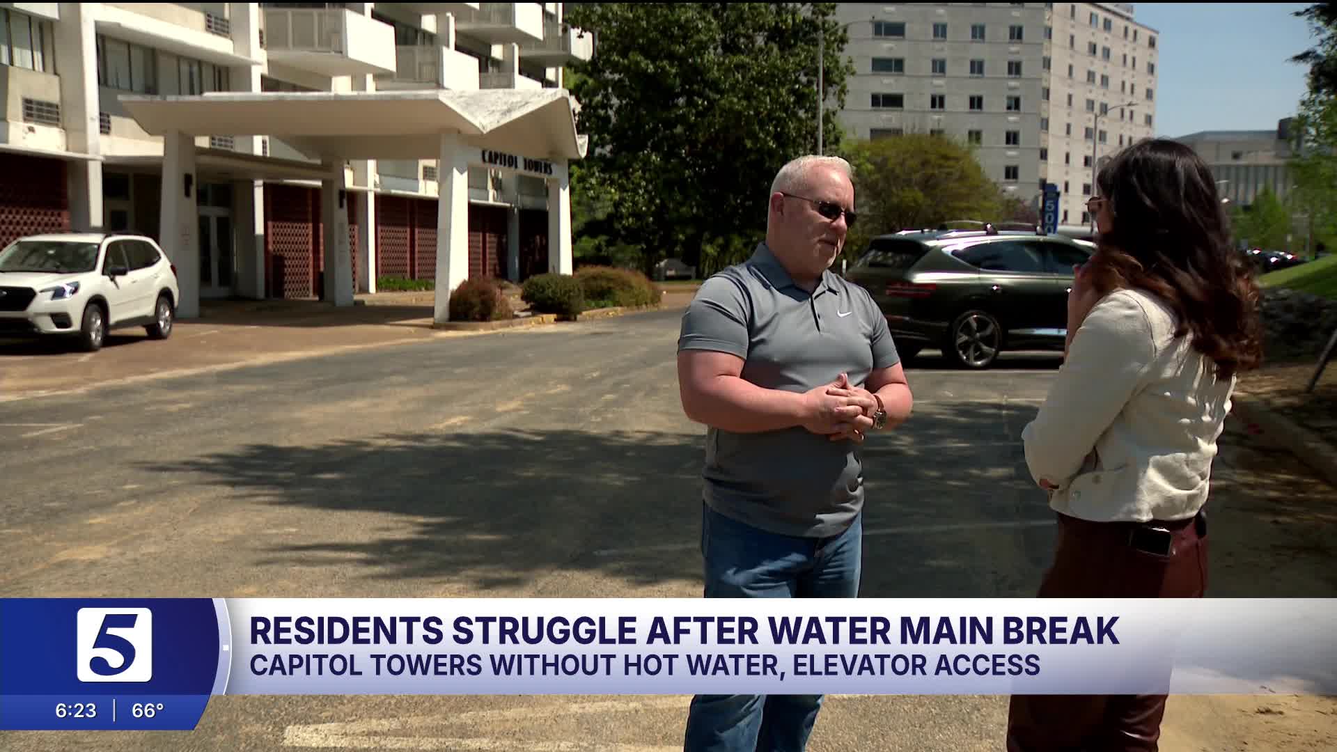 Capitol Towers residents stranded without hot water or elevators