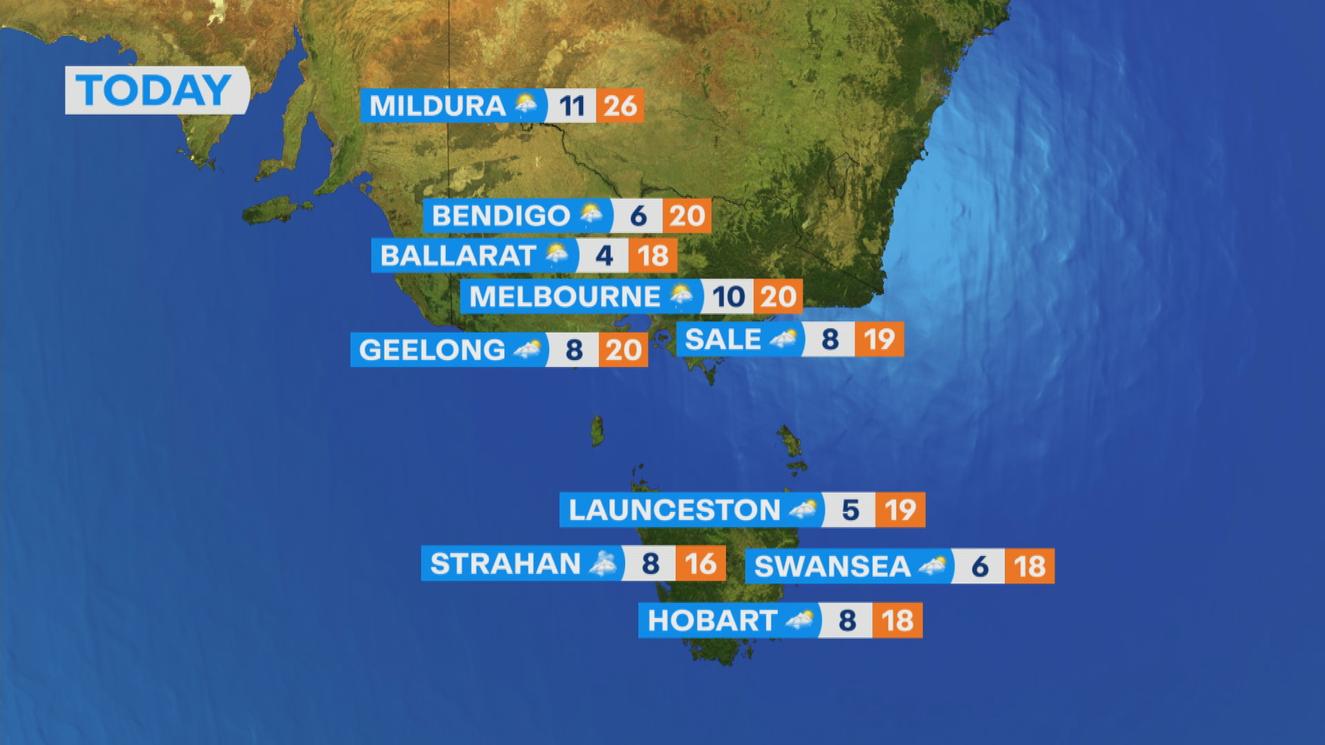 National weather forecast for Wednesday April 8