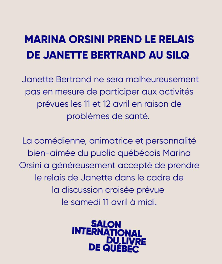 Janette Bertrand fait face à des problèmes de santé