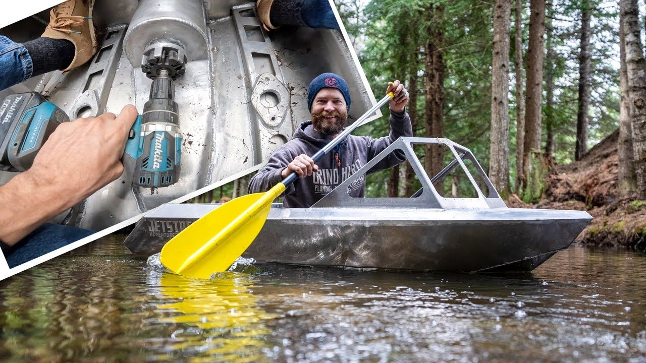 Mini jet boat powered by 18v drill
