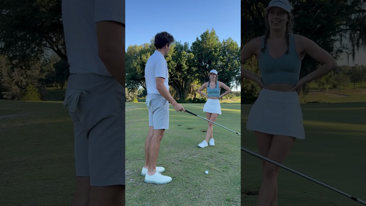 Flop shot over my girlfriends head😳 #golf #shorts