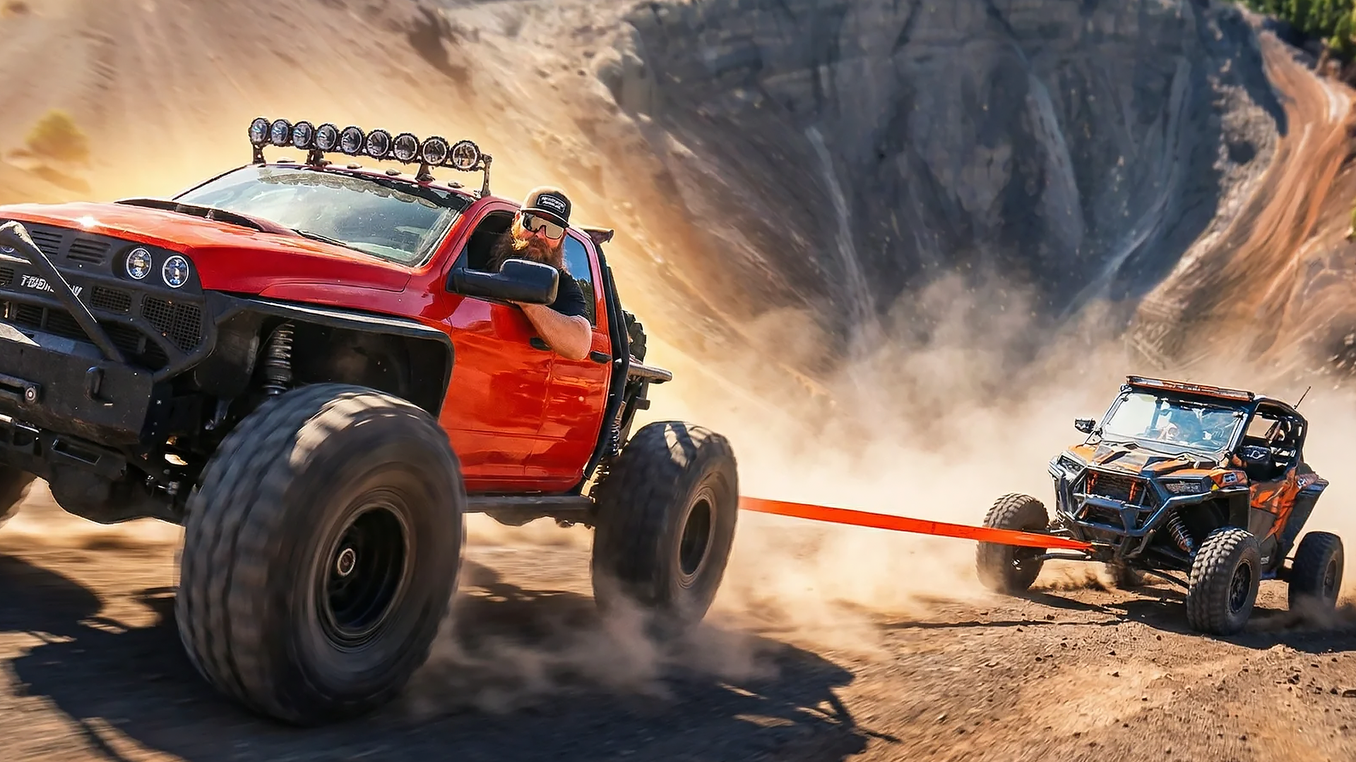 I rescued him from a volcano with the world’s largest off-road wrecker!