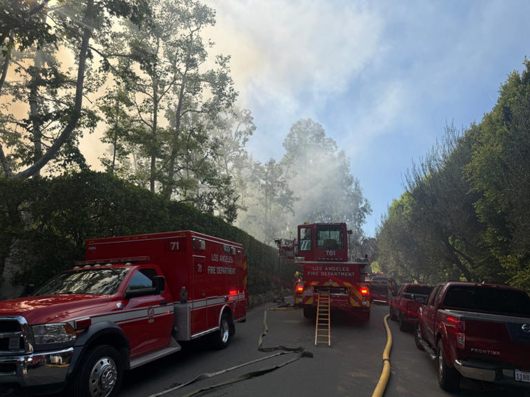 Firefighters battling massive blaze at nearly $18M Beverly Crest mansion