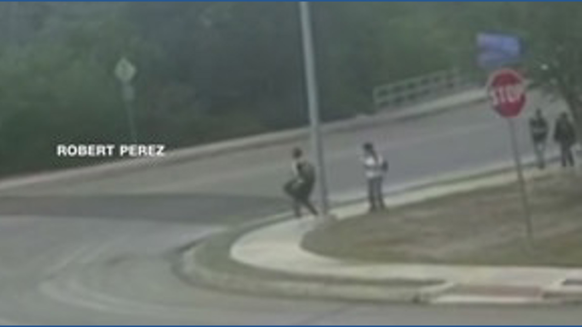 Fiery crash narrowly misses kids