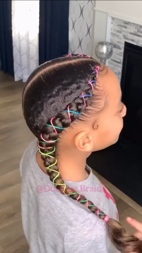 Satisfying hair styling, clean parts, braids transformation
