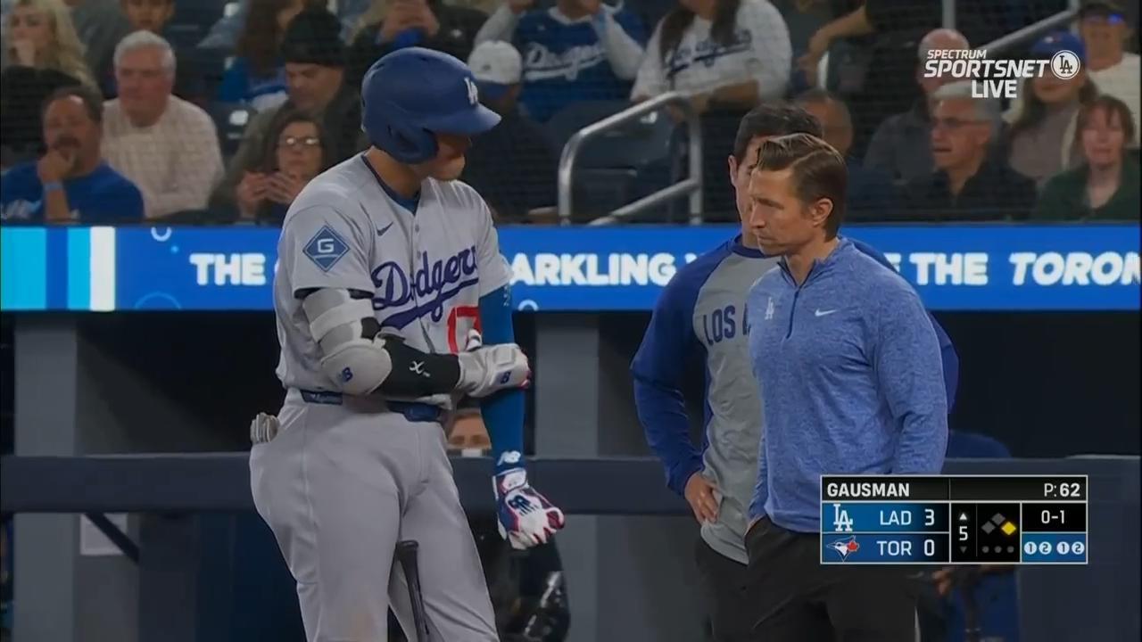 Moment: Shohei Ohtani suffers injury scare after he was hit in the ...